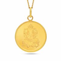 KALYAN JEWELLERS 24K (999) Purity Lord Ganesh Gold Coin Pendant 8 Gms ...